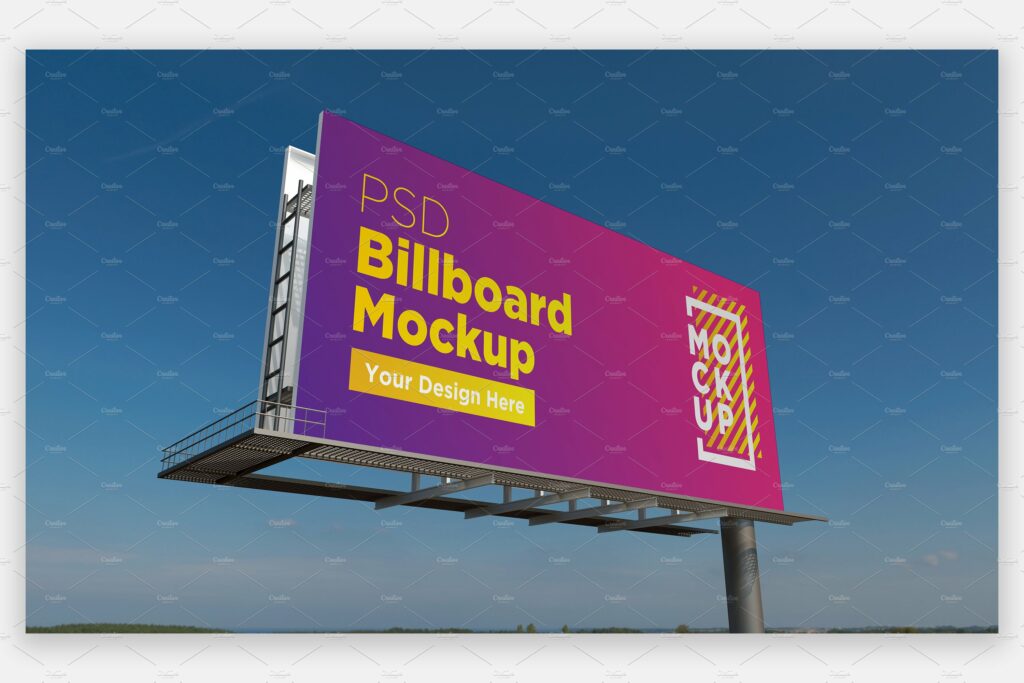 Billboard Sign Mockup Side View – MasterBundles