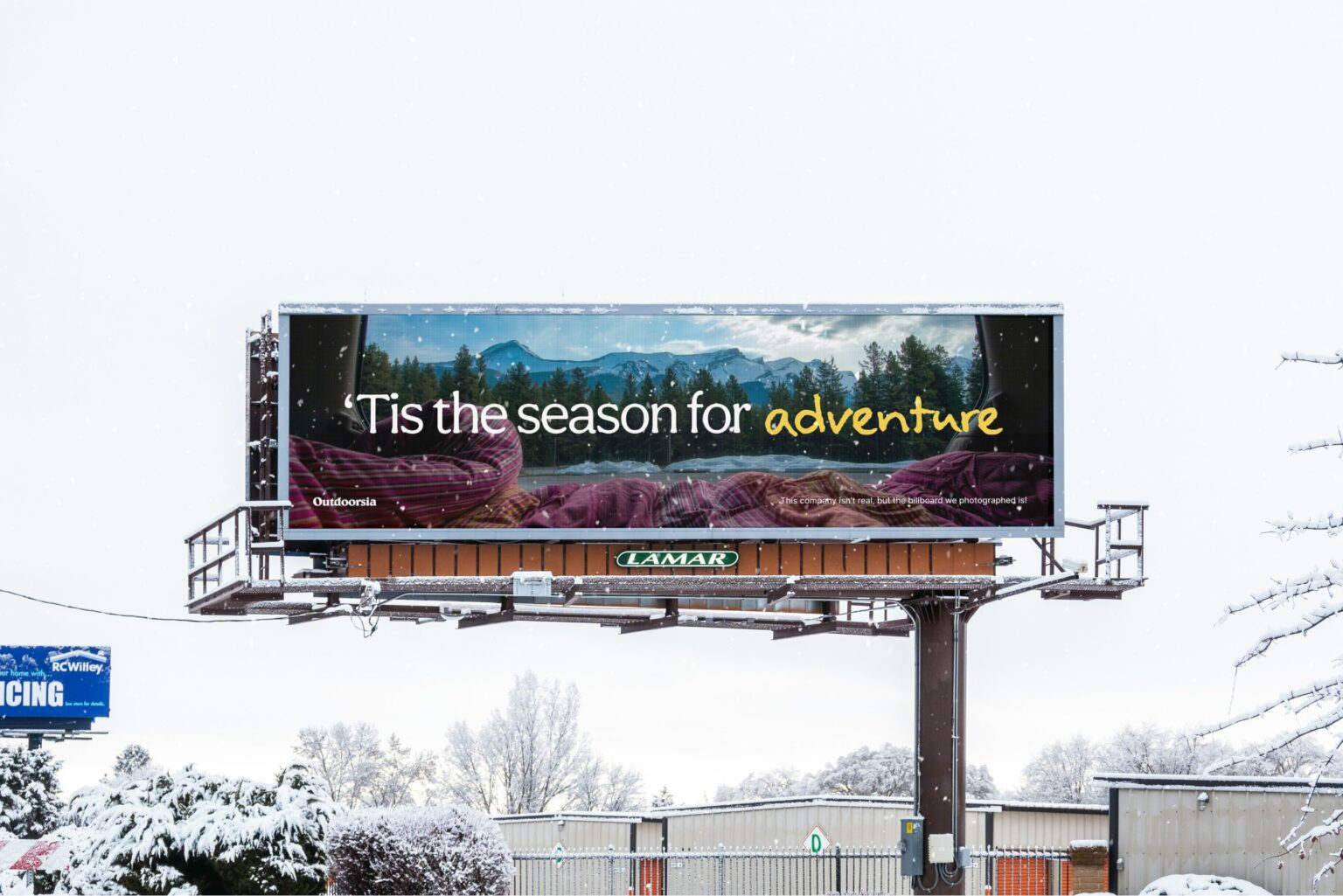 Long Digital Billboard Mockup Snow – MasterBundles