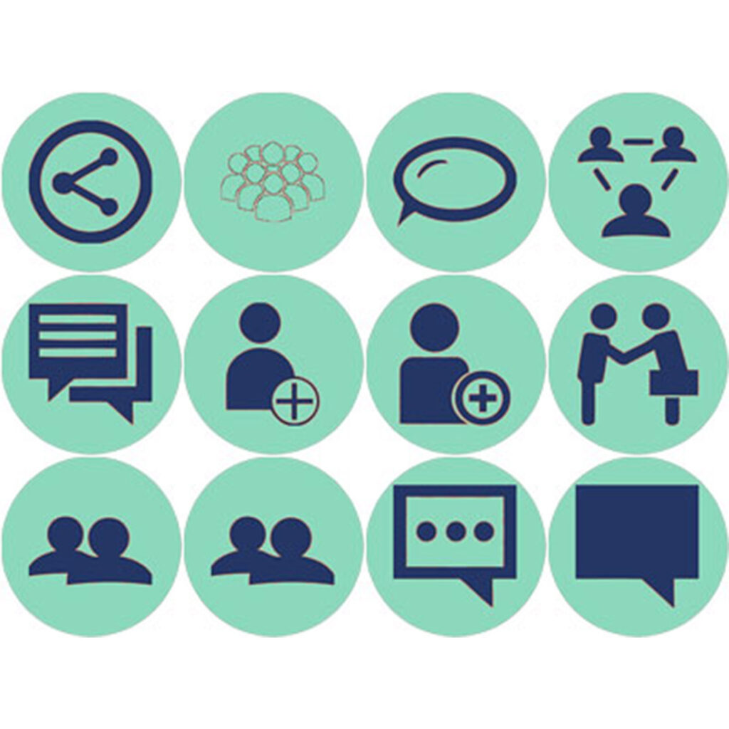 Blue and Turquiose communication icons - MasterBundles