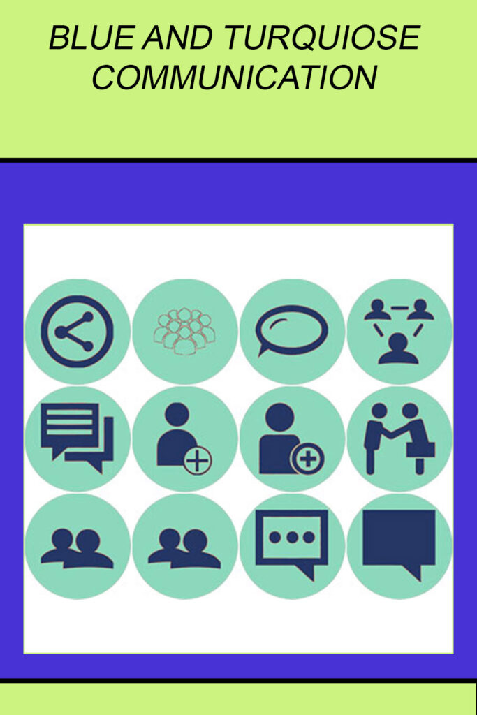 Blue and Turquiose communication icons - MasterBundles