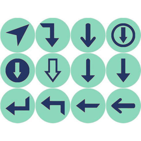 66 Blue and Turquoise Arrow Icons - MasterBundles