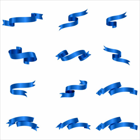 blue ribbon icon for use gift packing and decoration - MasterBundles