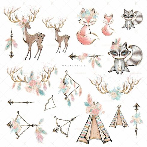 Boho Friends Woodland Clipart – MasterBundles