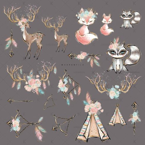 Boho Friends Woodland Clipart – MasterBundles