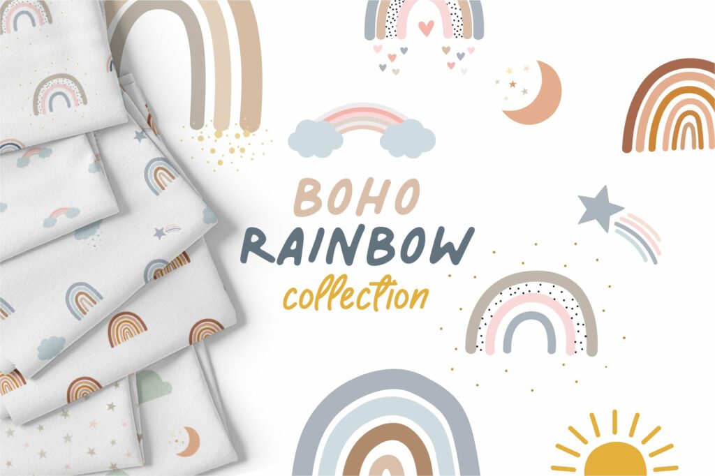 Boho Rainbow | Patterns + Elements – MasterBundles