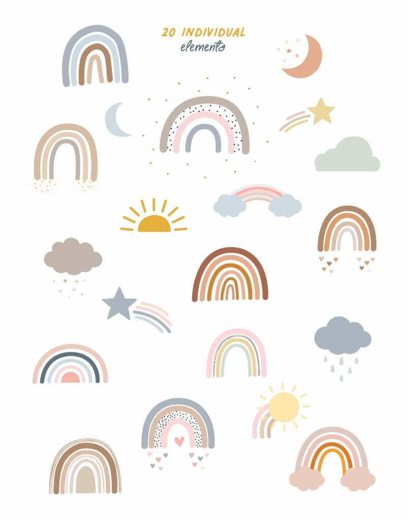 Boho Rainbow | Patterns + Elements – MasterBundles