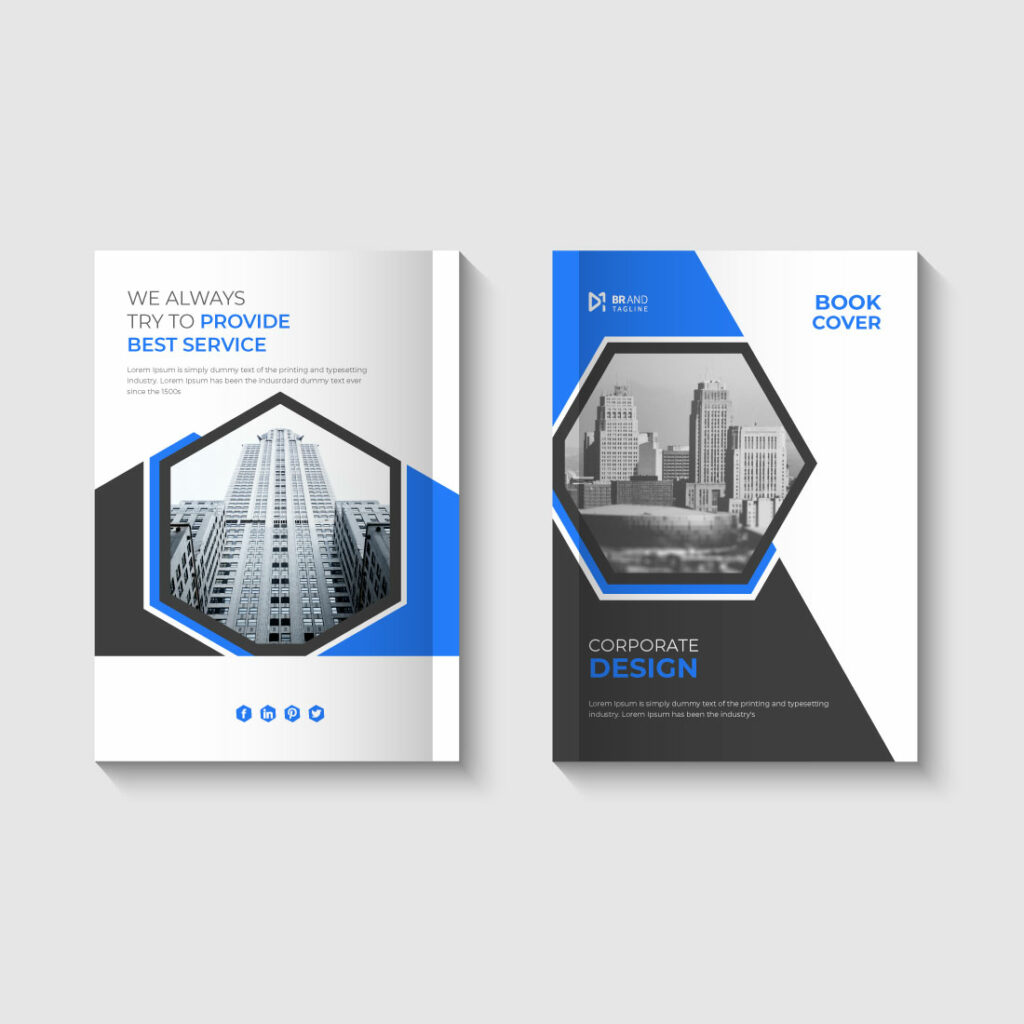 Corporate business book design annual report or brochure cover page ...
