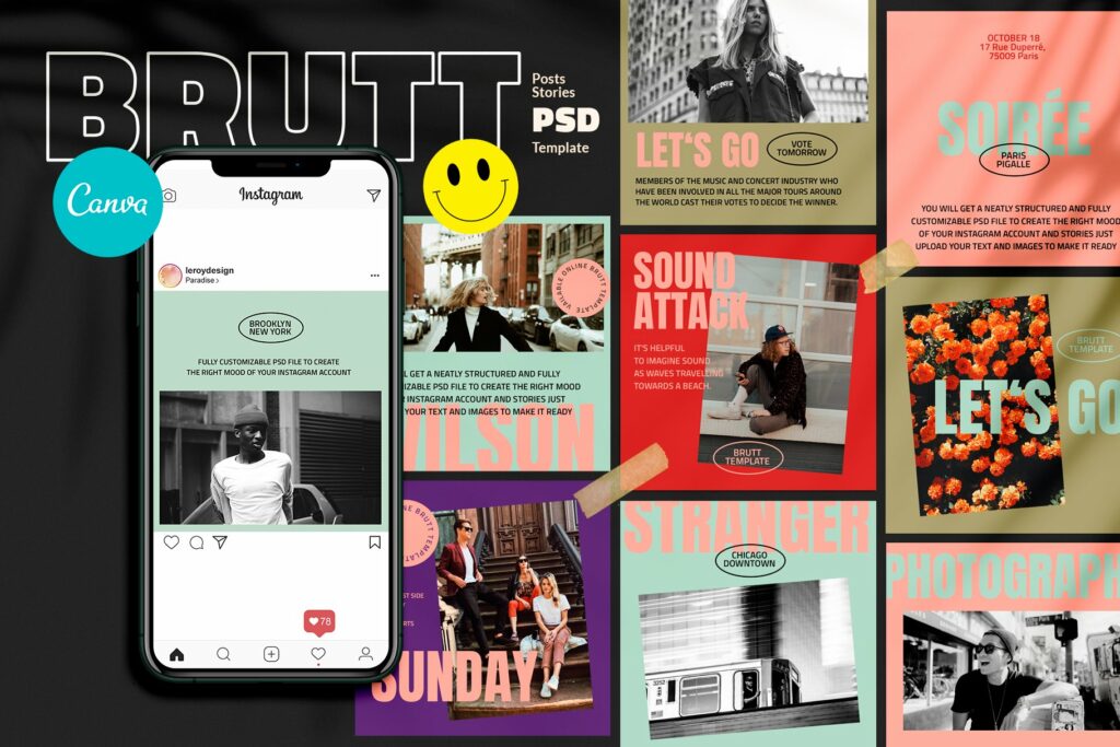 BRUTT - Instagram Branding Template – MasterBundles