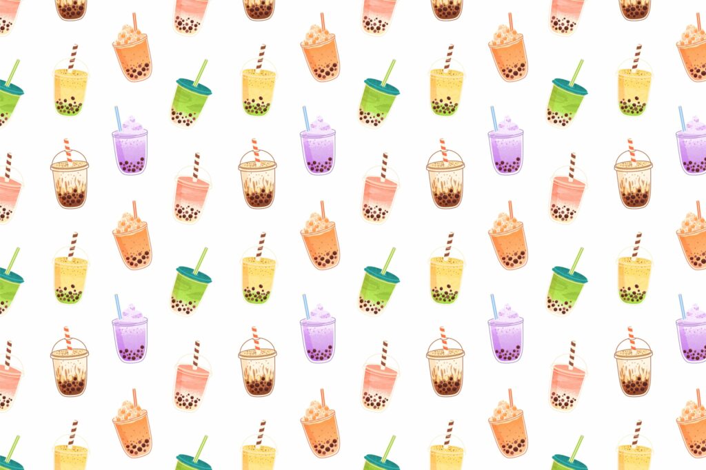 Bubble milk tea seamless patterns – MasterBundles