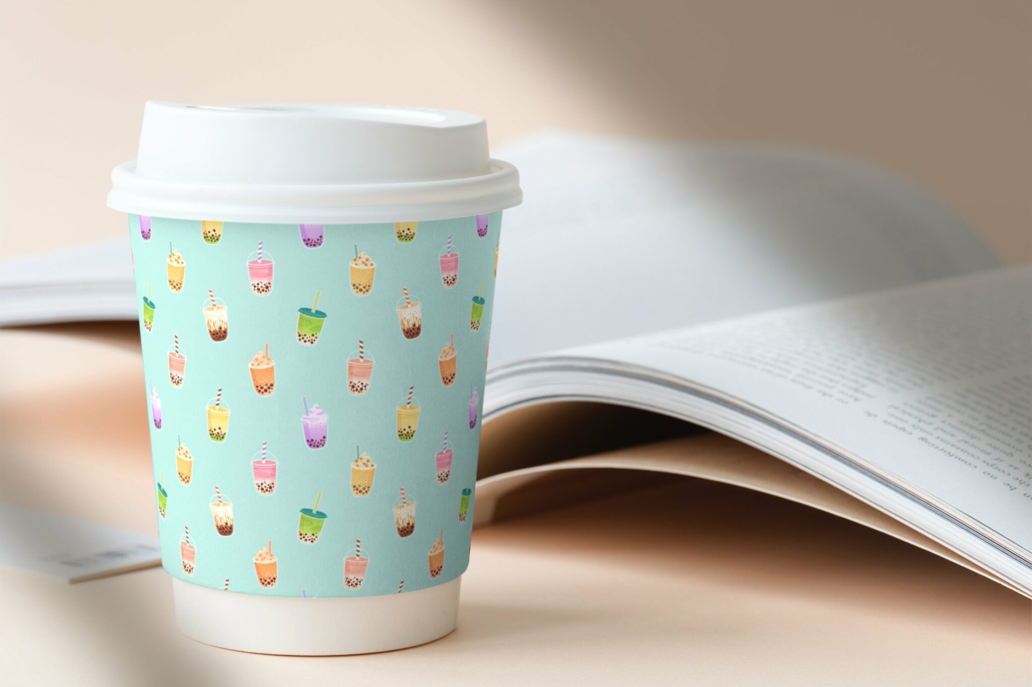 Bubble milk tea seamless patterns – MasterBundles