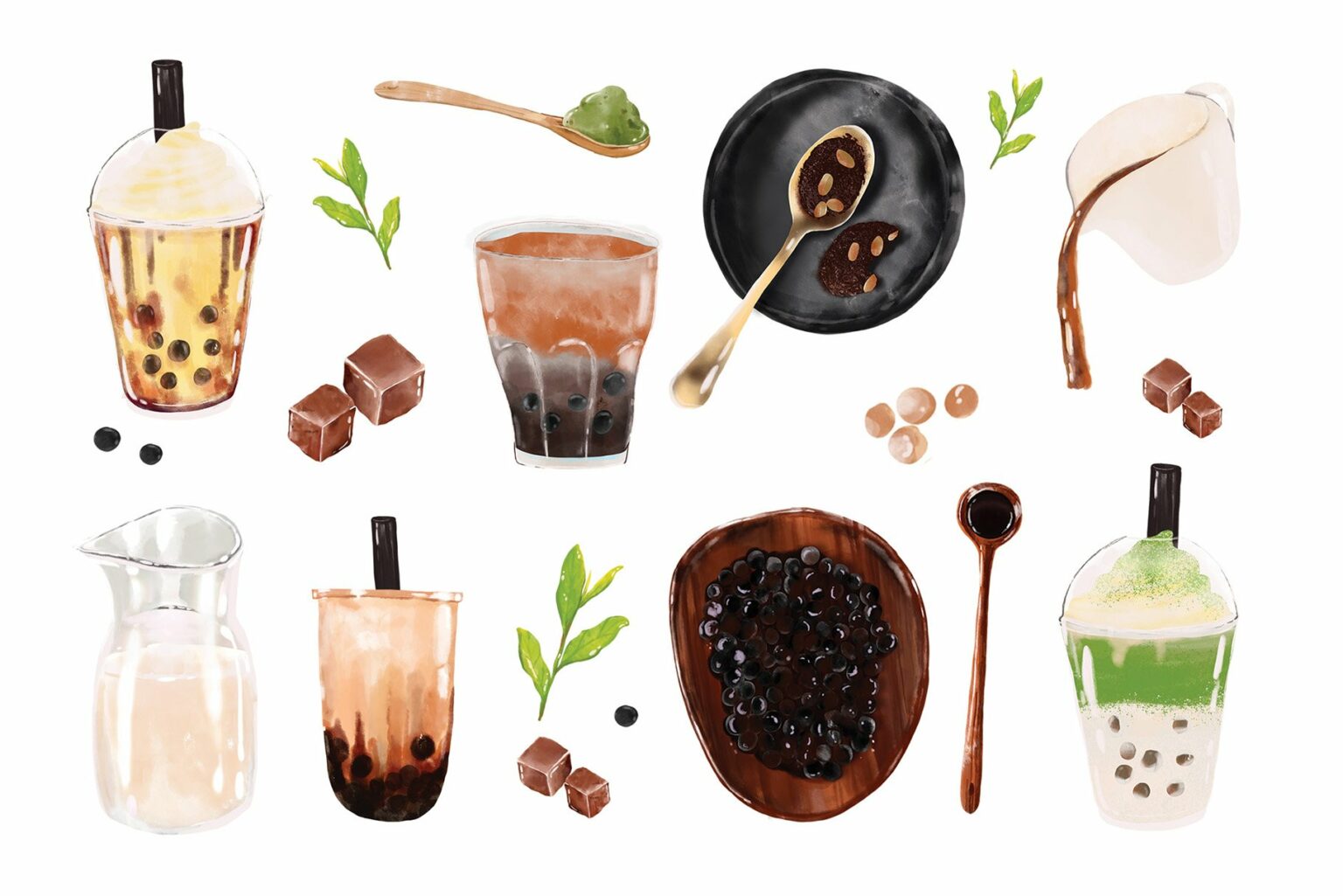 Bubble Tea Clipart Illustration – MasterBundles
