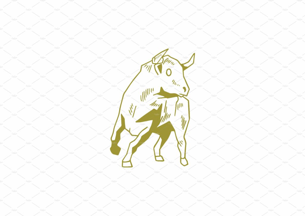 Stylized vector bull illustrations – MasterBundles