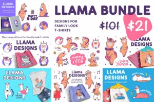 Llama clipart. KIDS BUNDLE design – MasterBundles