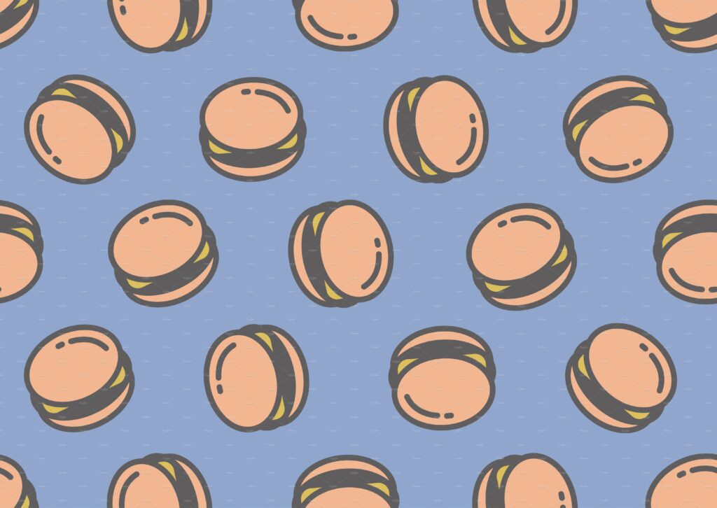 Seamless patterns with burgers – MasterBundles