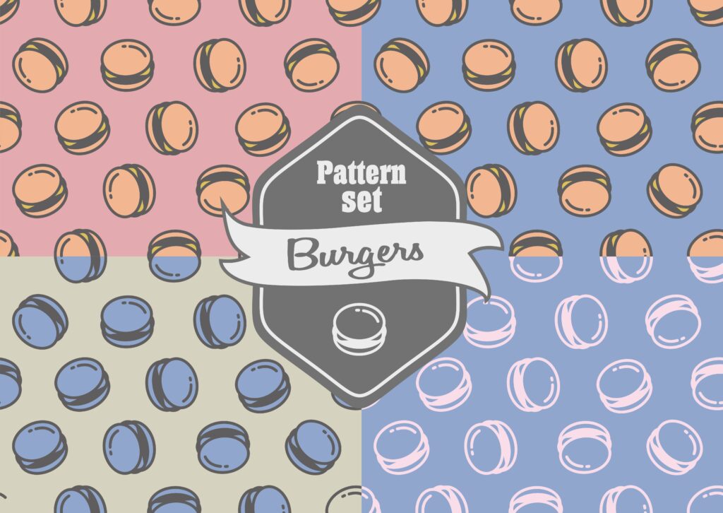 Seamless patterns with burgers – MasterBundles