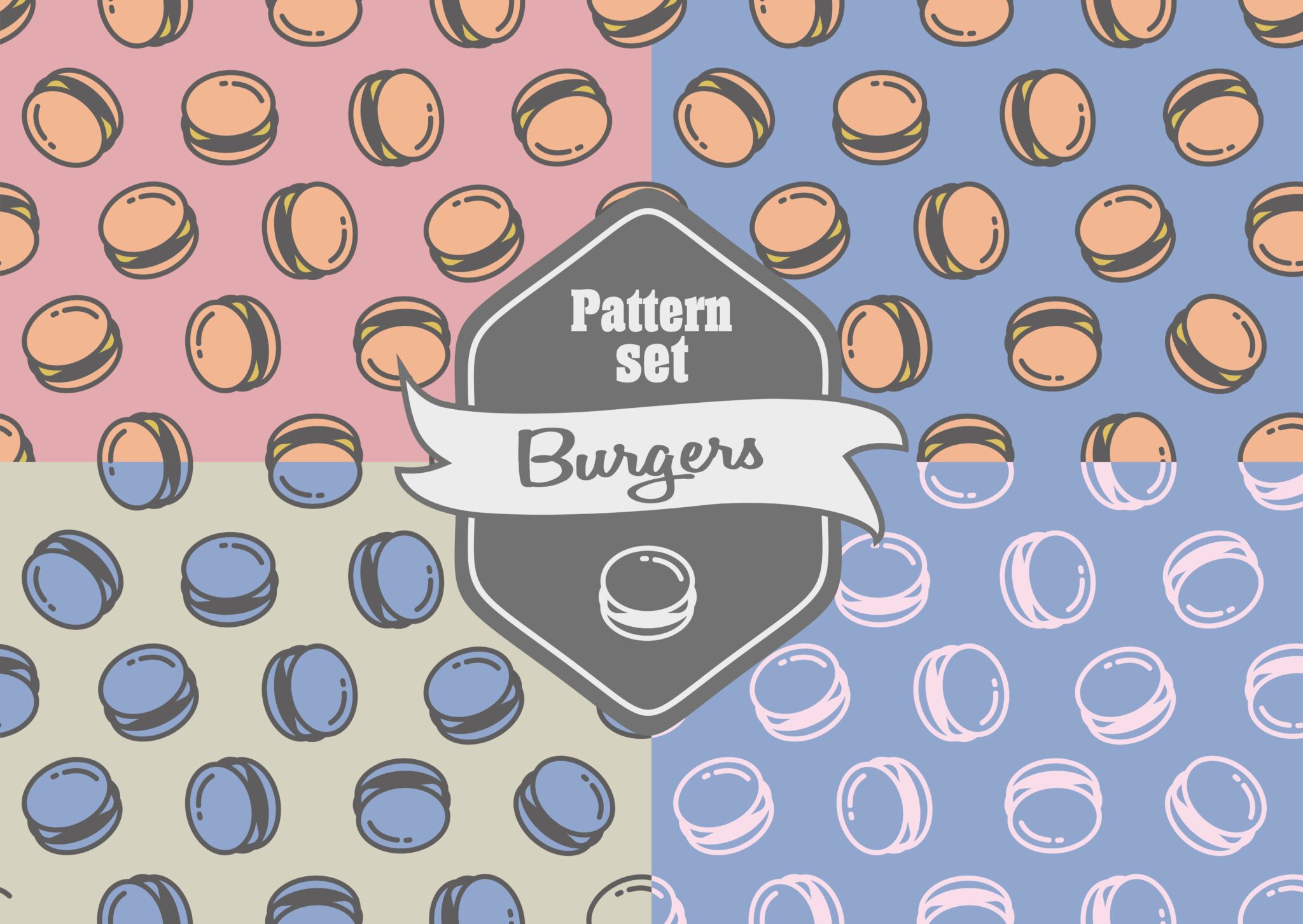 Seamless patterns with burgers – MasterBundles
