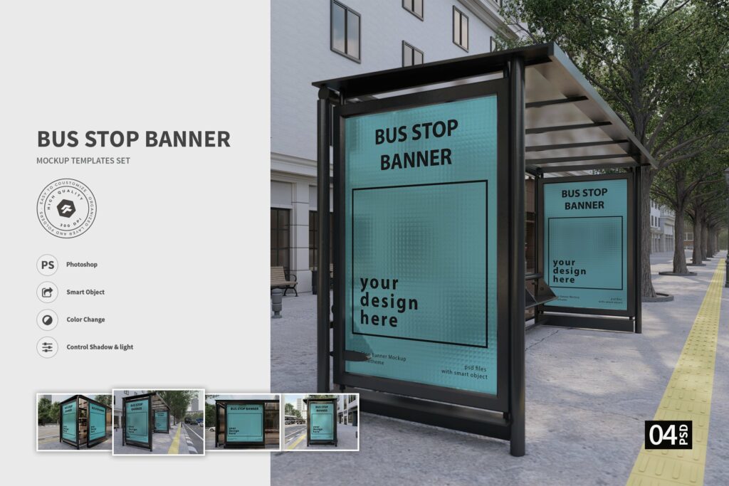 Bus Stop Banner - Mockups vol.02 – MasterBundles