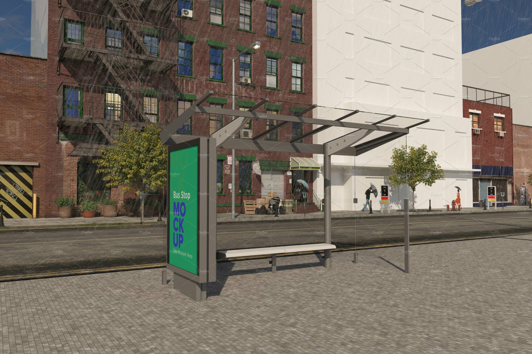 Bus Shelter Outdoor Sign Mockup – MasterBundles