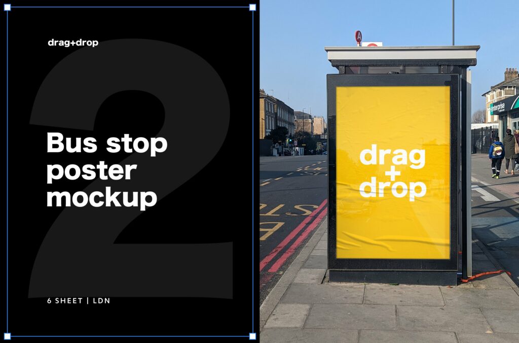 Bus stop poster mockup – MasterBundles