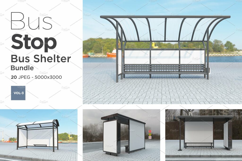 Bus Stop Sign Mockup Vol - 3 – MasterBundles