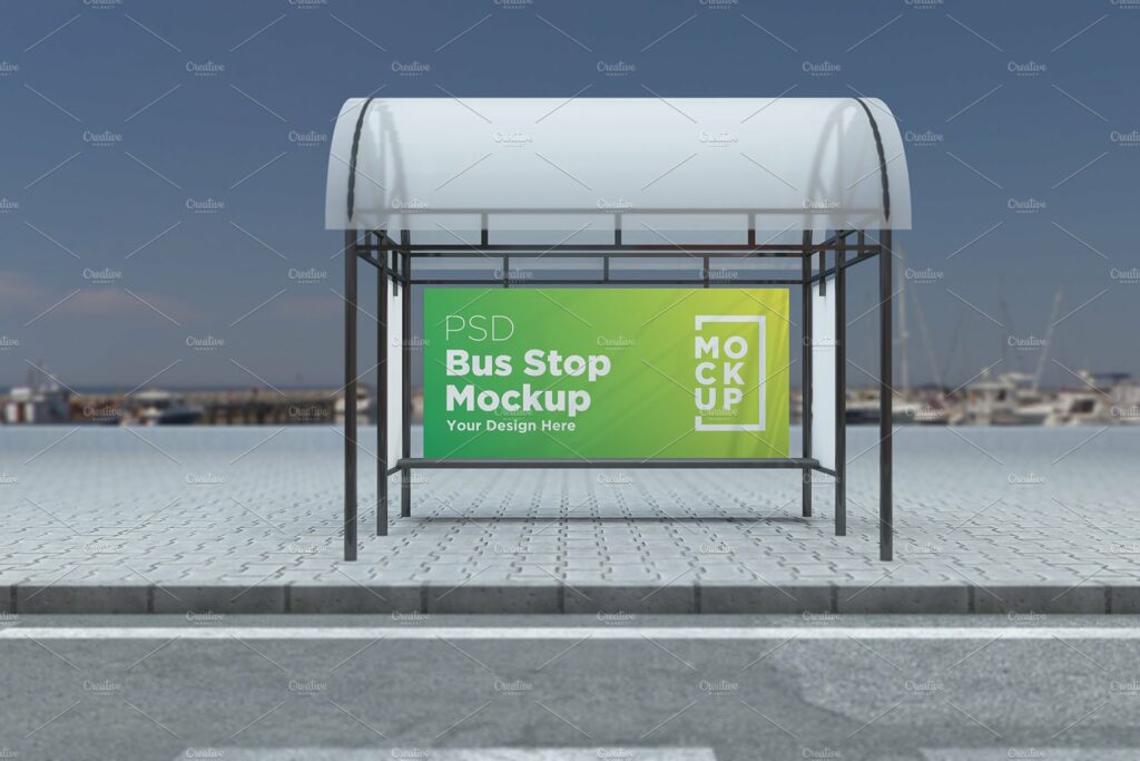 Bus Stop Sign Mockup – MasterBundles
