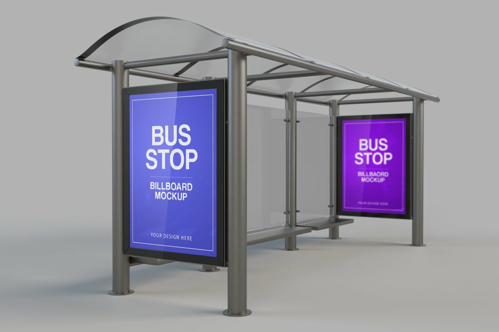 3D Bus Stop Billboard Mockup – MasterBundles