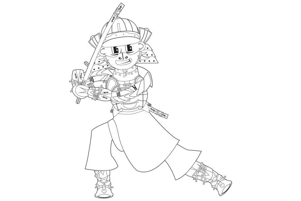 Samurai Warrior Line Art – MasterBundles