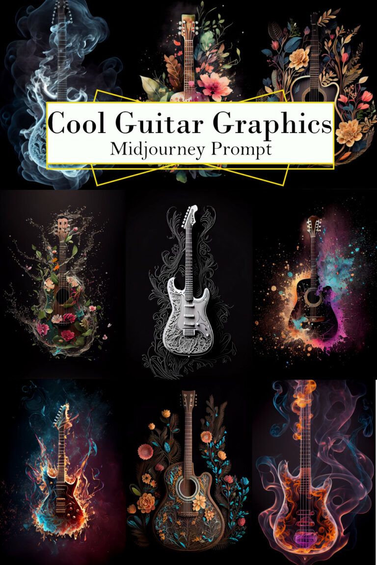 Cool Guitar Graphics Midjourney Prompt - MasterBundles