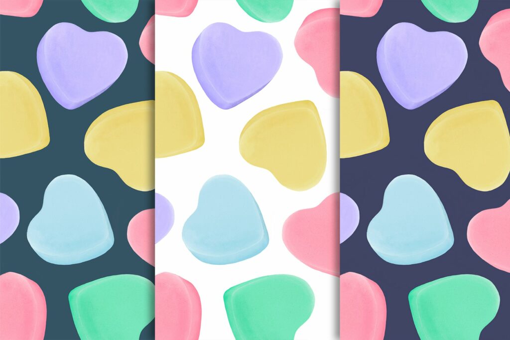 Candy Hearts Valentines Day Pattern – MasterBundles