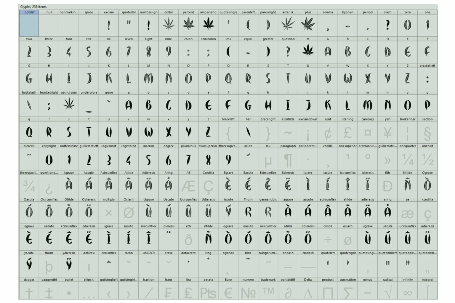 Cannabis Leaf Font - Hemp Leaf – MasterBundles