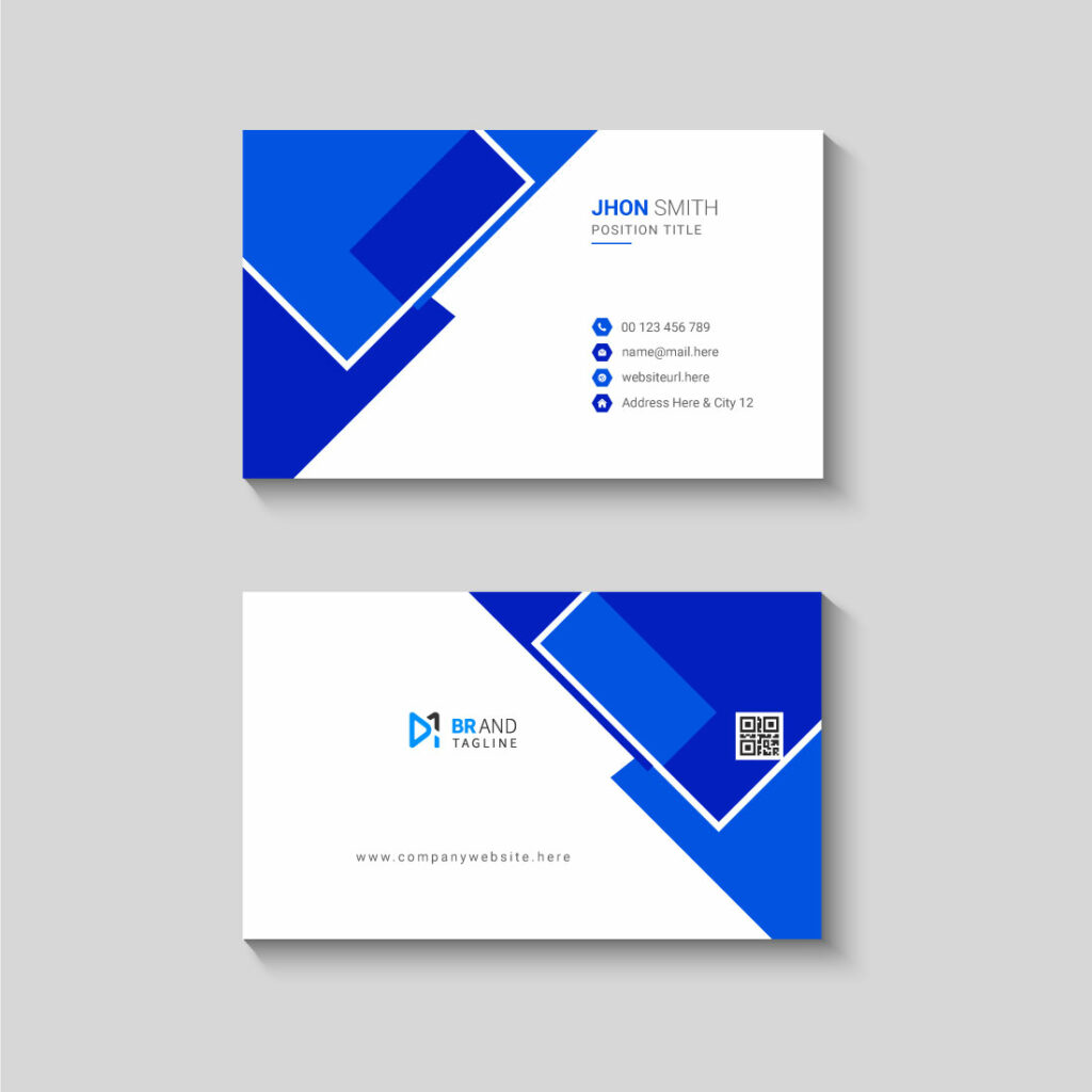Blue color visiting card design template - MasterBundles