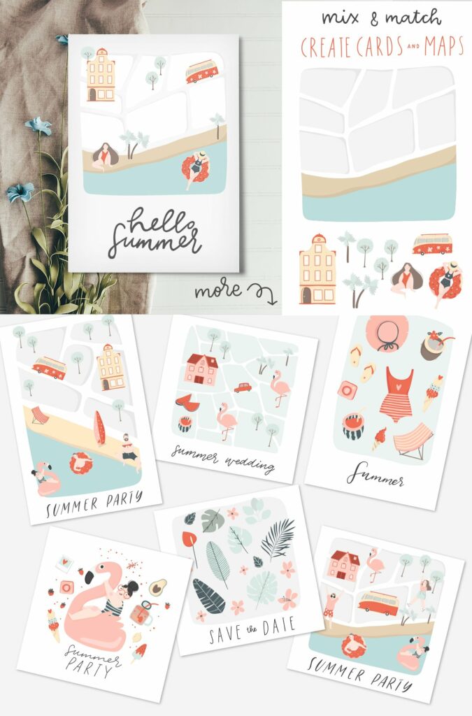 Summer map & card creator BIG BUNDLE – MasterBundles