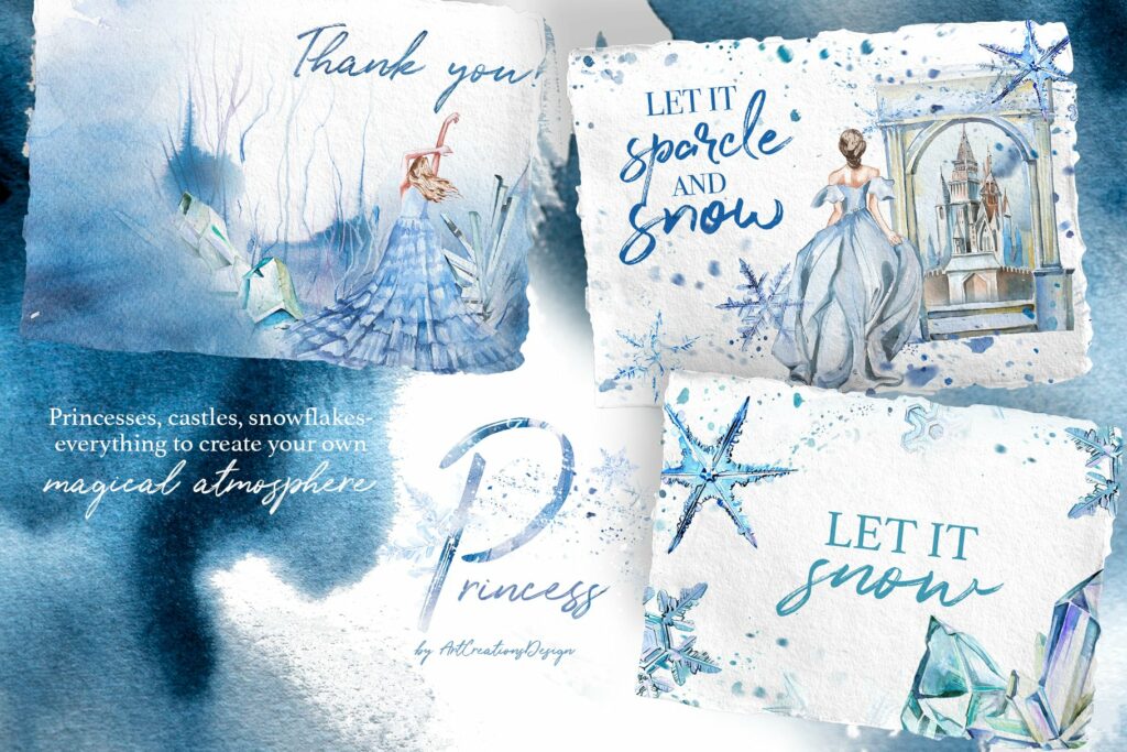 Watercolor Princess Clipart Set – MasterBundles