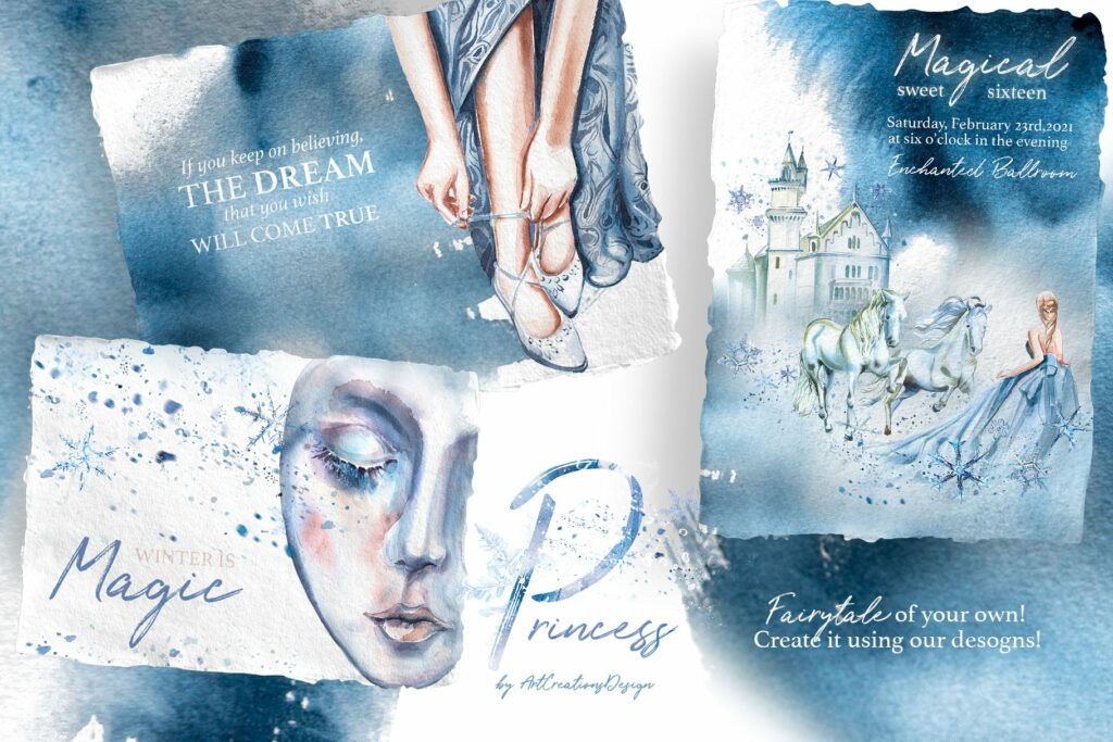 Watercolor Princess Clipart Set – MasterBundles