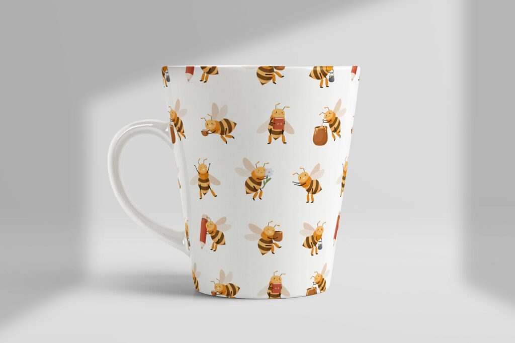 Cute bee childish seamless pattern – MasterBundles