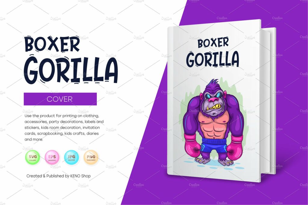 Cartoon Gorilla Boxer – MasterBundles