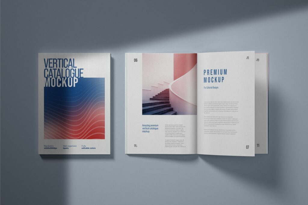 Vertical Catalog, Magazine Mockup – MasterBundles