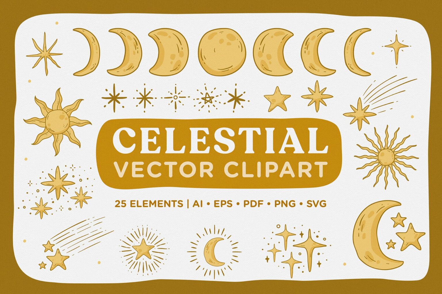 Cute Celestial Vector Clipart Pack – MasterBundles
