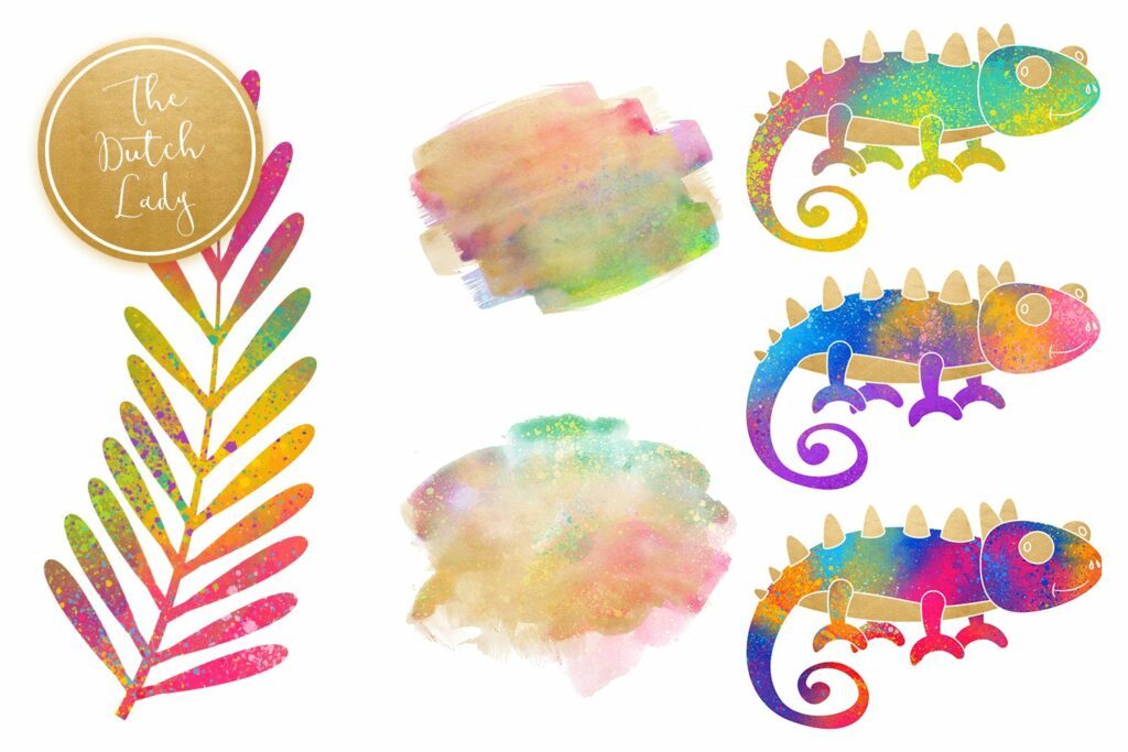 Chameleon Clipart Set – MasterBundles