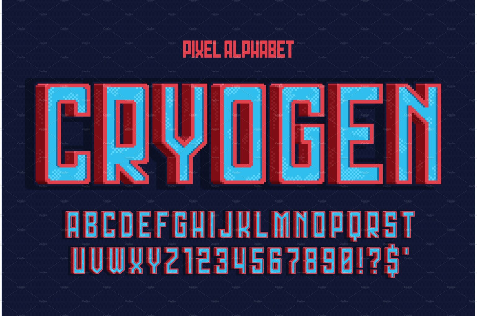 Pixel vector alphabet design – MasterBundles
