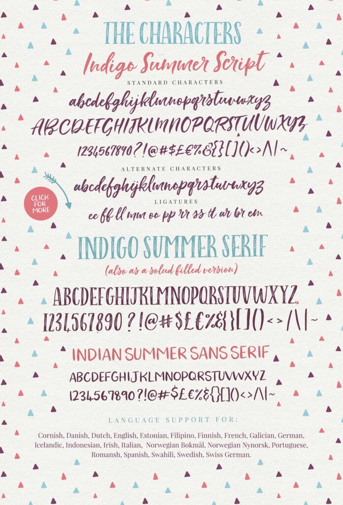 Indigo Summer Font Trio – MasterBundles