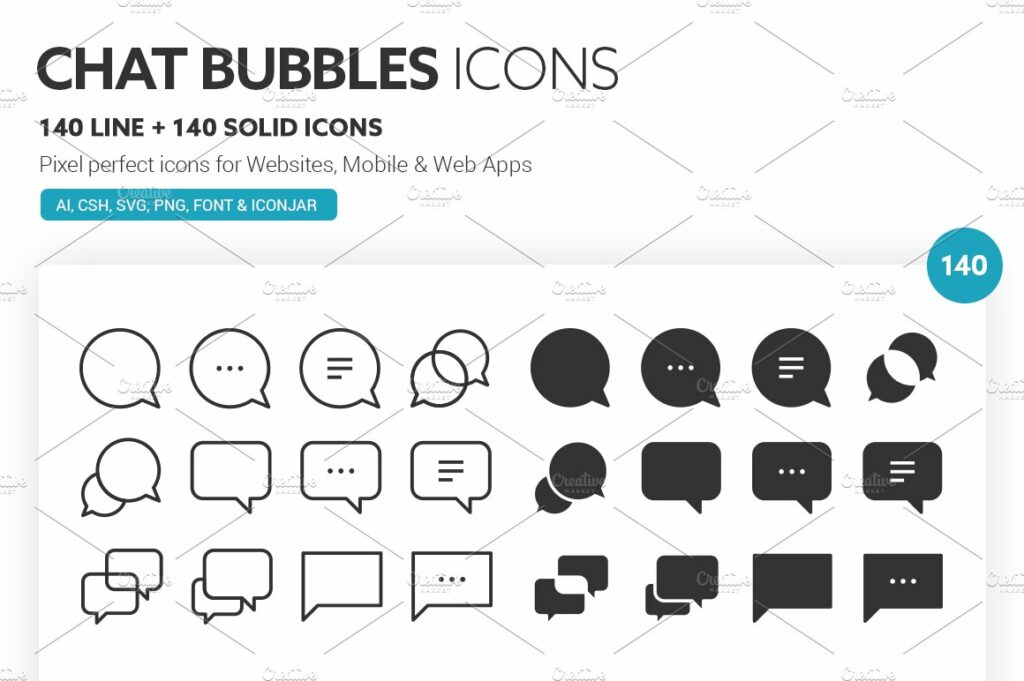 Chat Bubbles Icons – MasterBundles