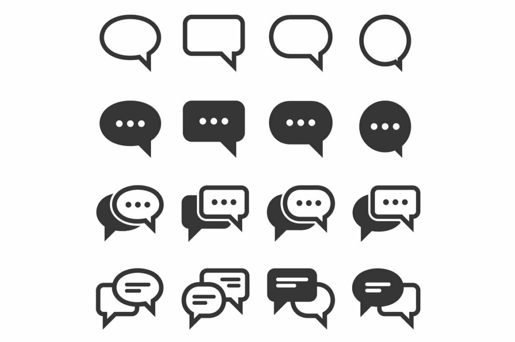 Chat and Speech Bubble icons Set – MasterBundles
