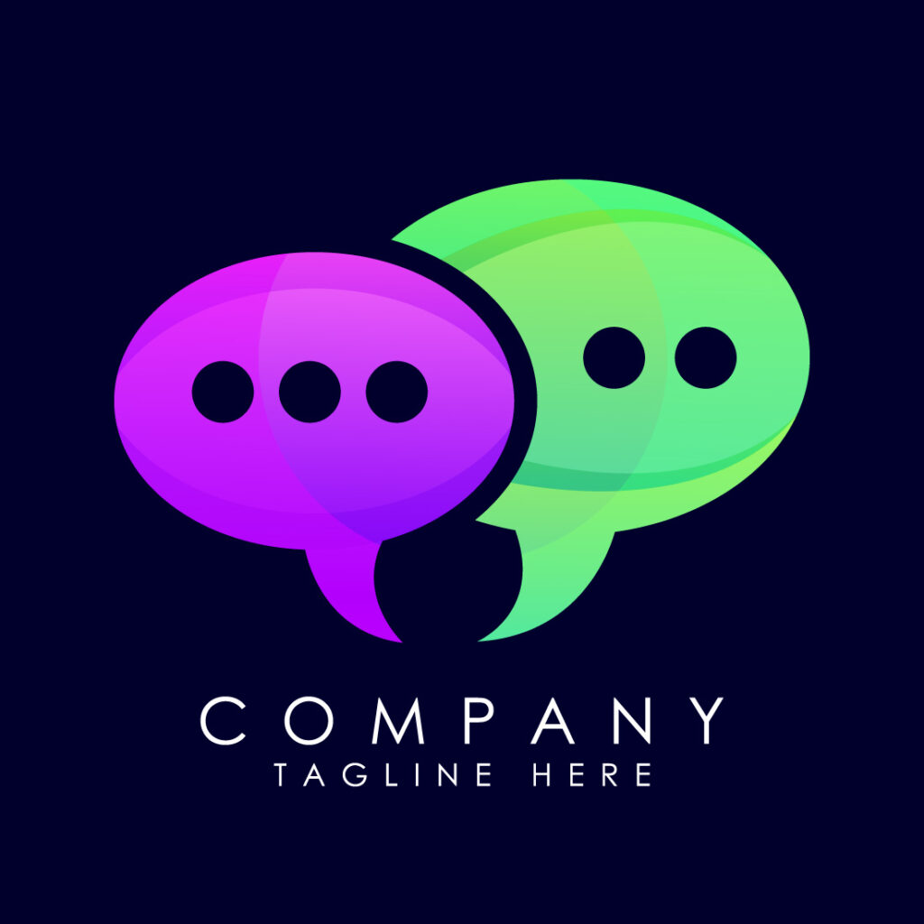 Modern Gradient Color Chat Logo Design Social Media Speech Icon Vector Illustration Masterbundles 