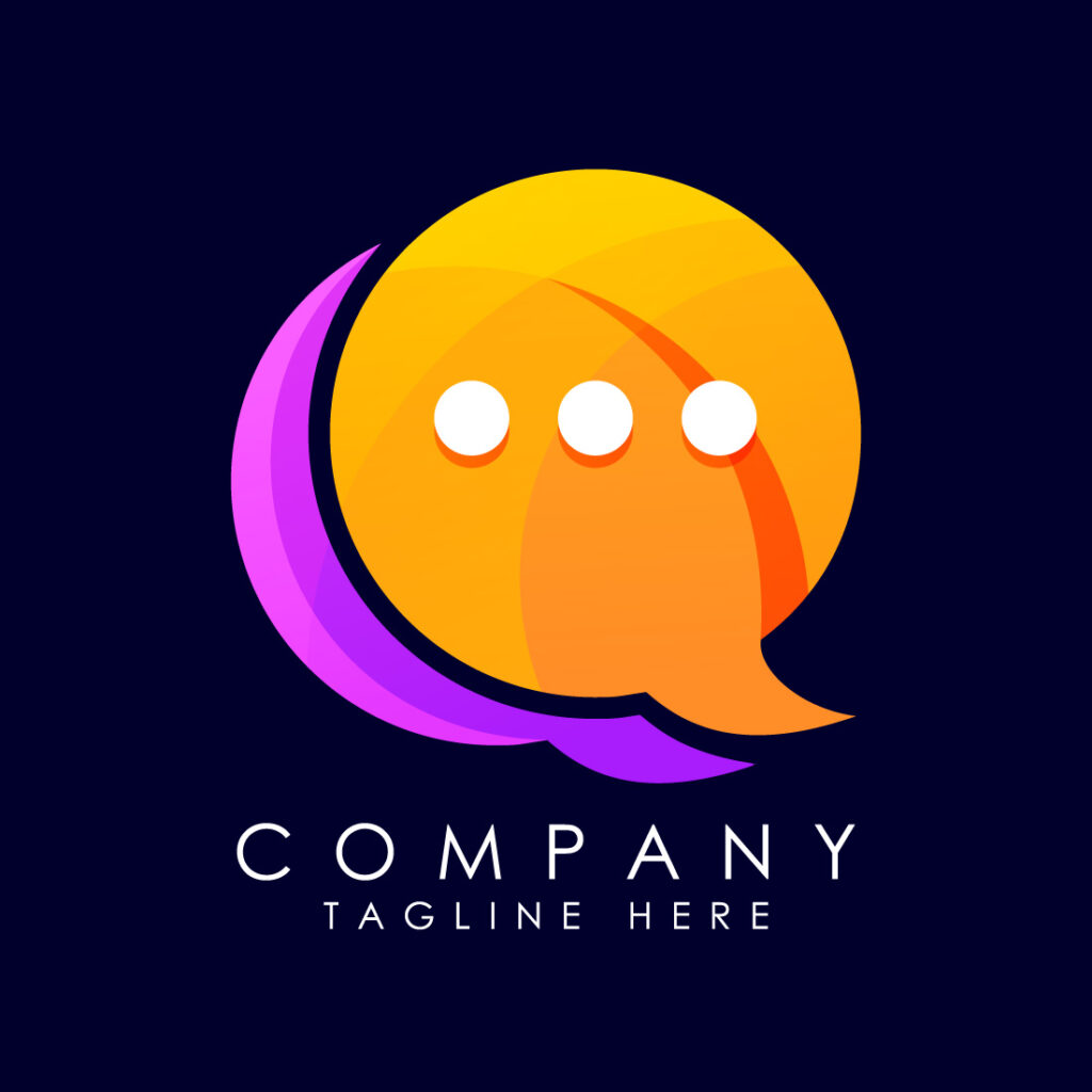 Modern Gradient Color Chat Logo Design Social Media Speech Icon Vector Illustration Masterbundles