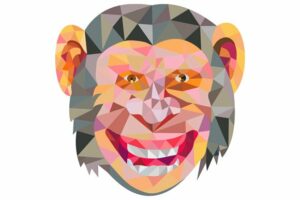 Chimpanzee Head Front Low Polygon – MasterBundles