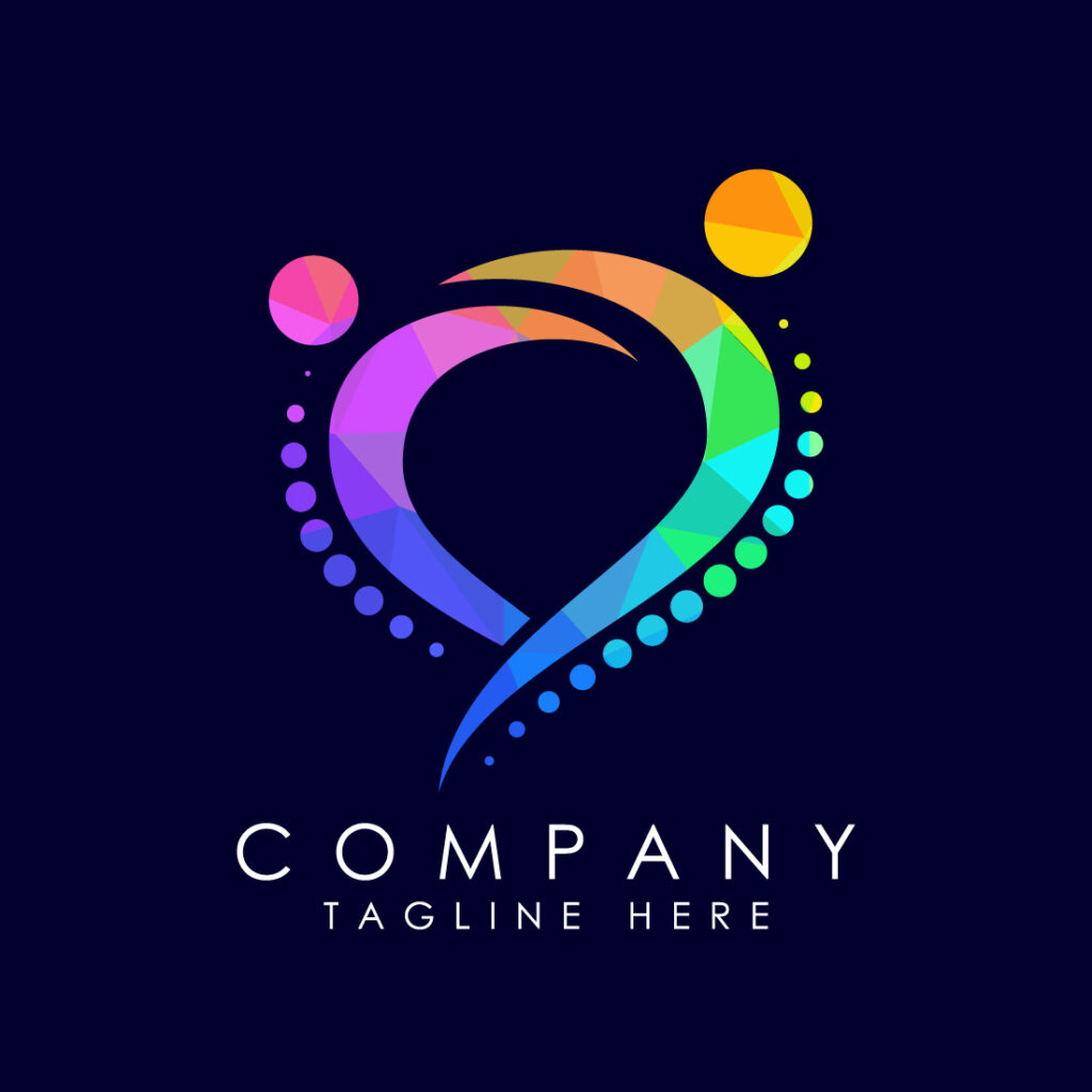 Low Poly Medical Chiropractic Concept Logo Design Template - MasterBundles