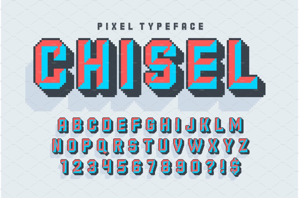 Pixel vector alphabet design – MasterBundles