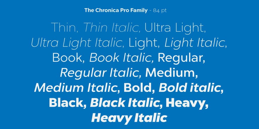 Chronica Pro Family (18 fonts) – MasterBundles