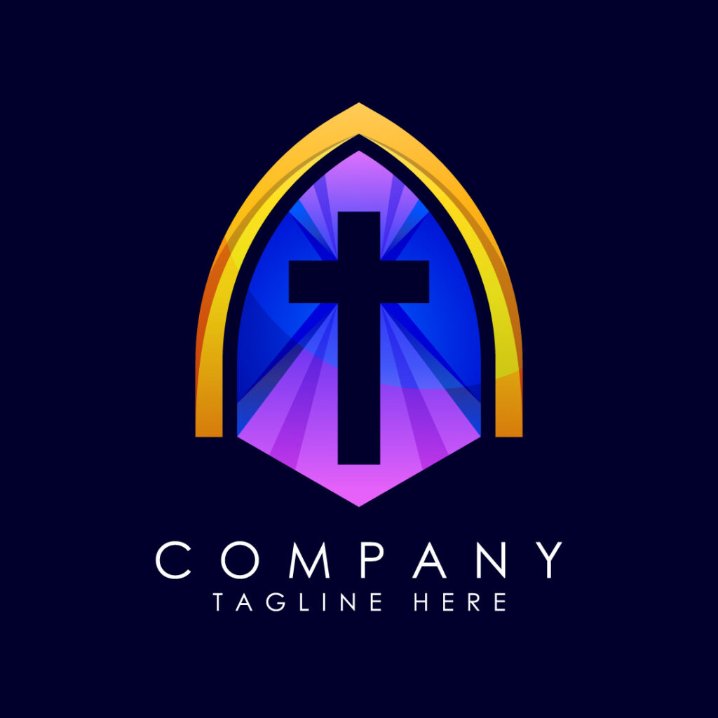 Church logo. Christian sign symbols. The Cross of Jesus – MasterBundles